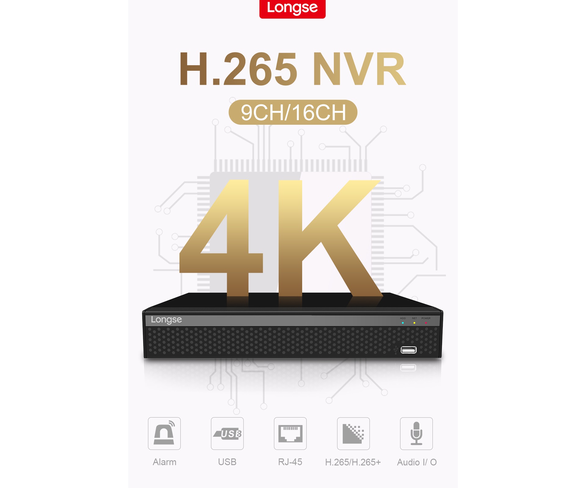 NVR 9CH 8MP 4K LONGSE | IDTECNO